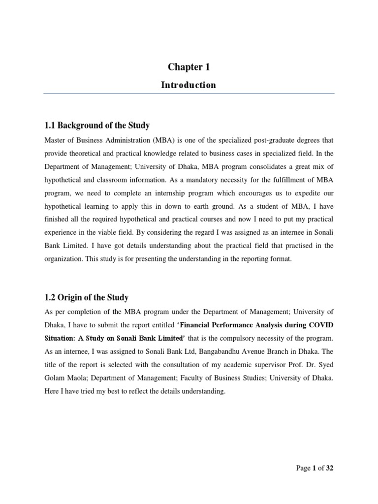 Internship Report MBA (Main Body) | PDF