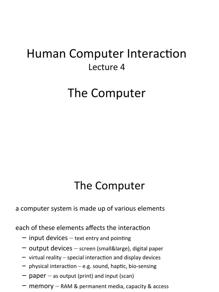 HCI Lecture04 | PDF | Games & Activities | Computers