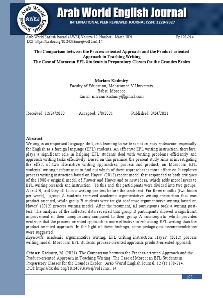 Arab World English Journal (AWEJ) Volume 12. Number1 March 2021 Pp.198 ...