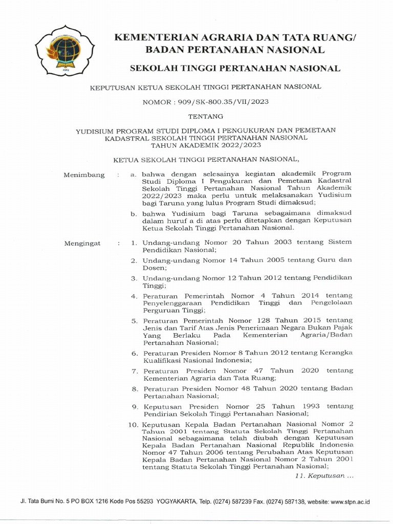 SK Yudisium Prodi D1 PPK 2022-2023 | PDF