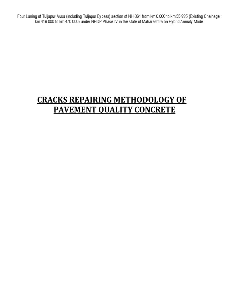 Cracks Repairing Method of PQC | PDF