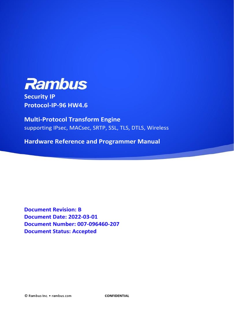 Security IP 96 - HW4.6 - Hardware Reference and Programmer Manual - RevB | PDF | Computers