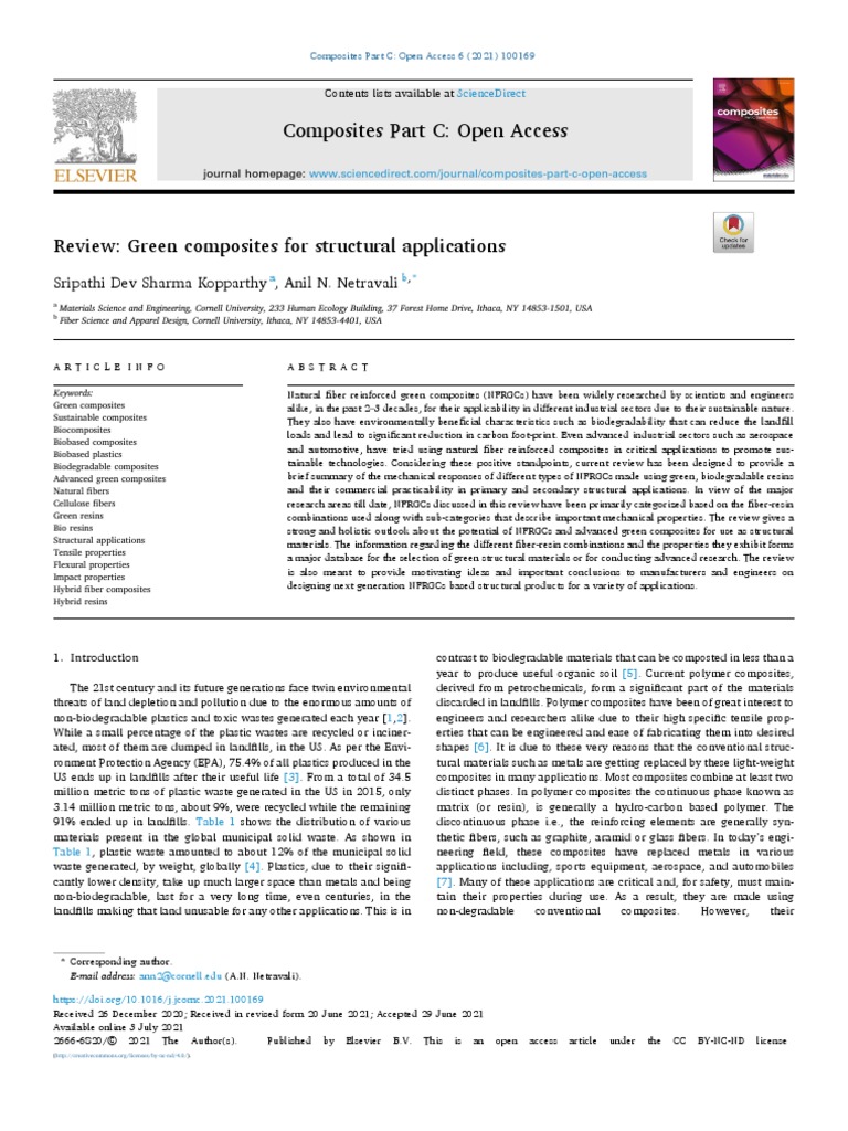 Green Composites For Structural Applications | PDF | Composite Material ...
