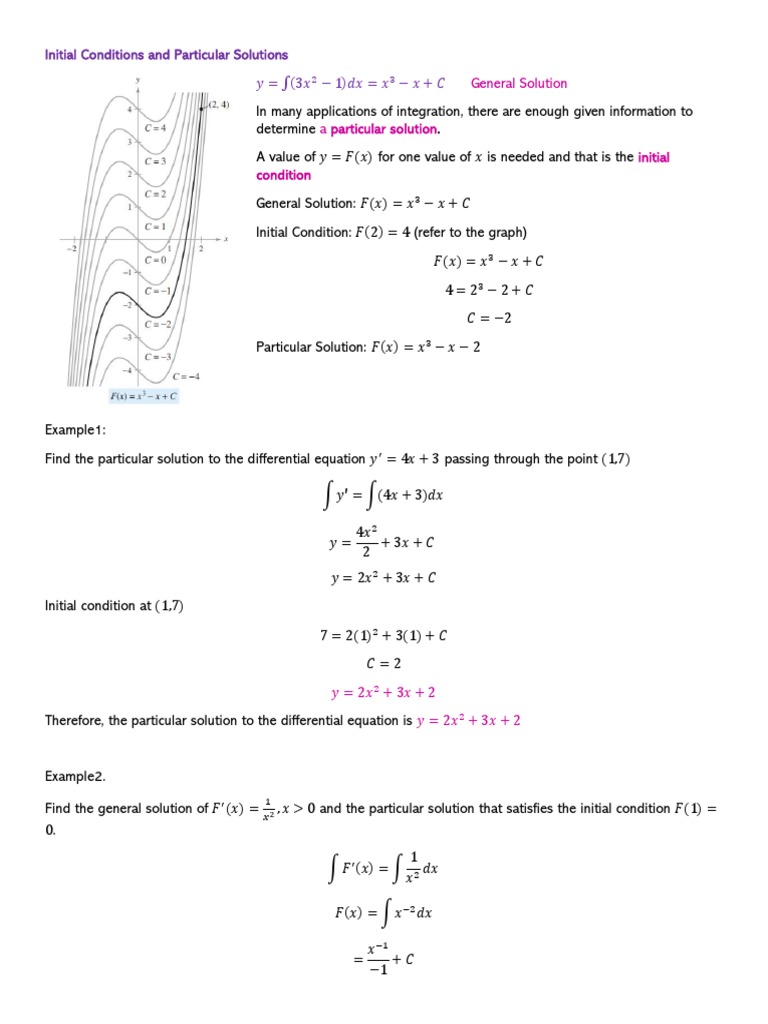 Initial Conditions and Particular Solutions B | PDF | Ordinary Differential Equation | Initial ...