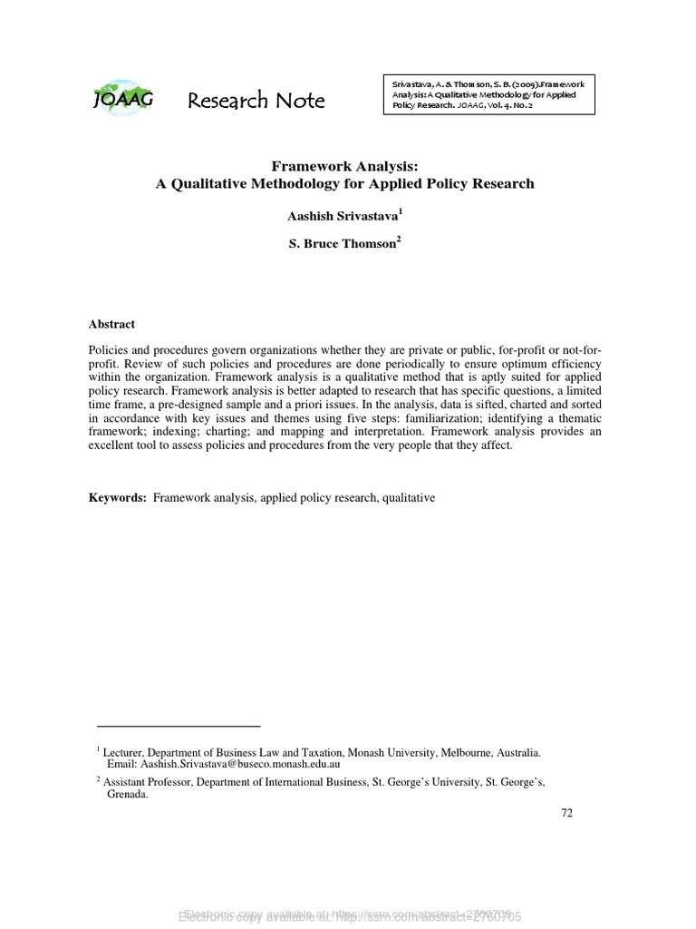 A Qualitative Methodology For Applied Policy Research | PDF