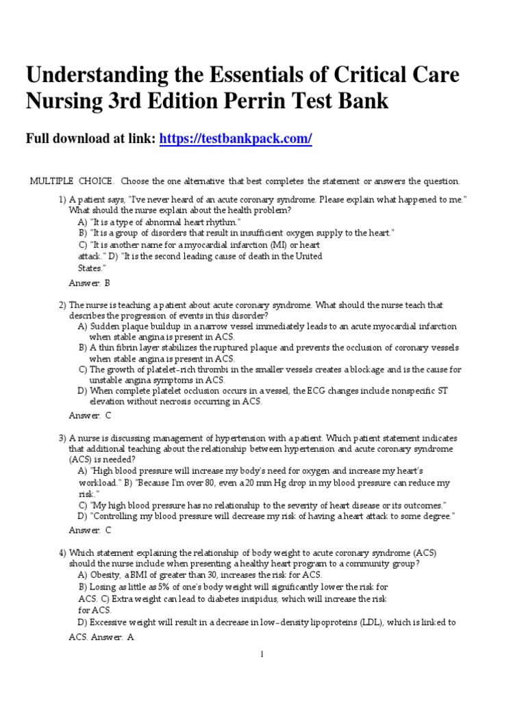Understanding the Essentials of Critical Care Nursing 3rd Edition ...