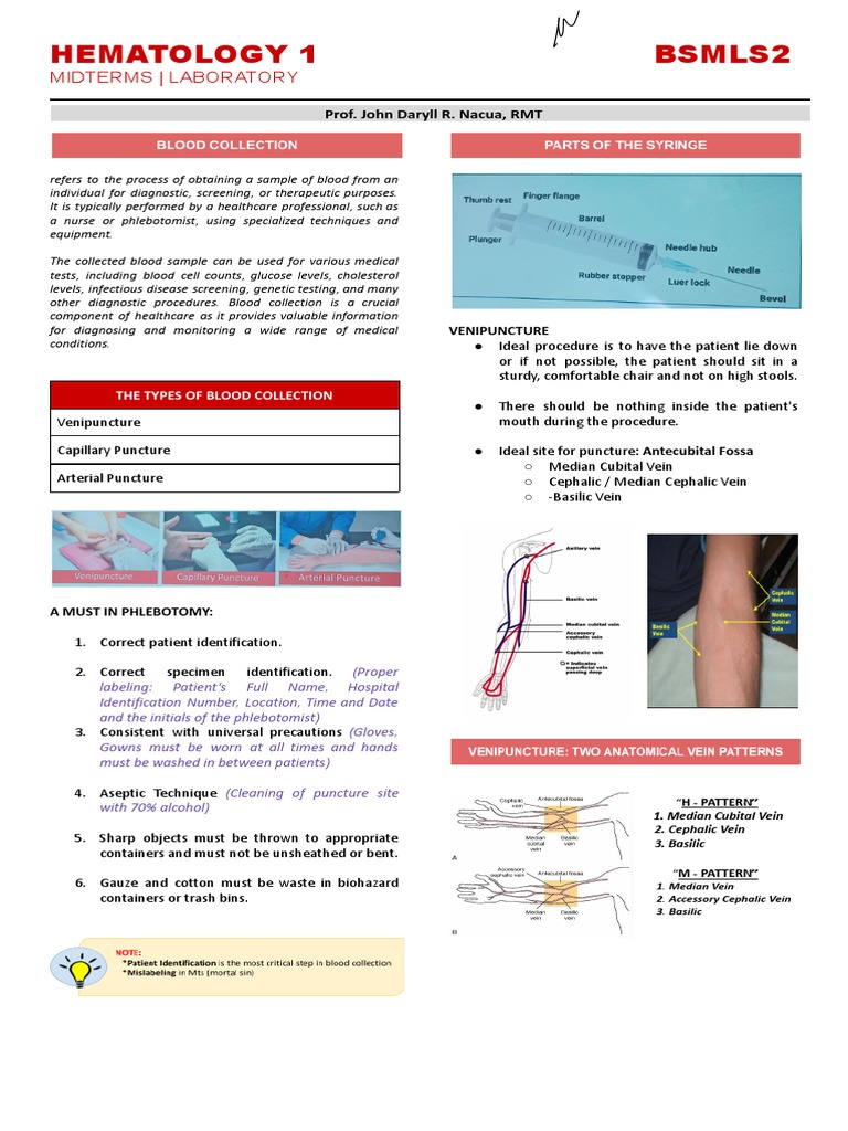 Hematology Lab Blood Collection HGB HCT Determination Transes | PDF ...