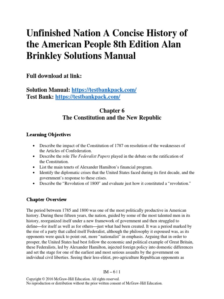 Unfinished Nation A Concise History of The American People 8th Edition ...