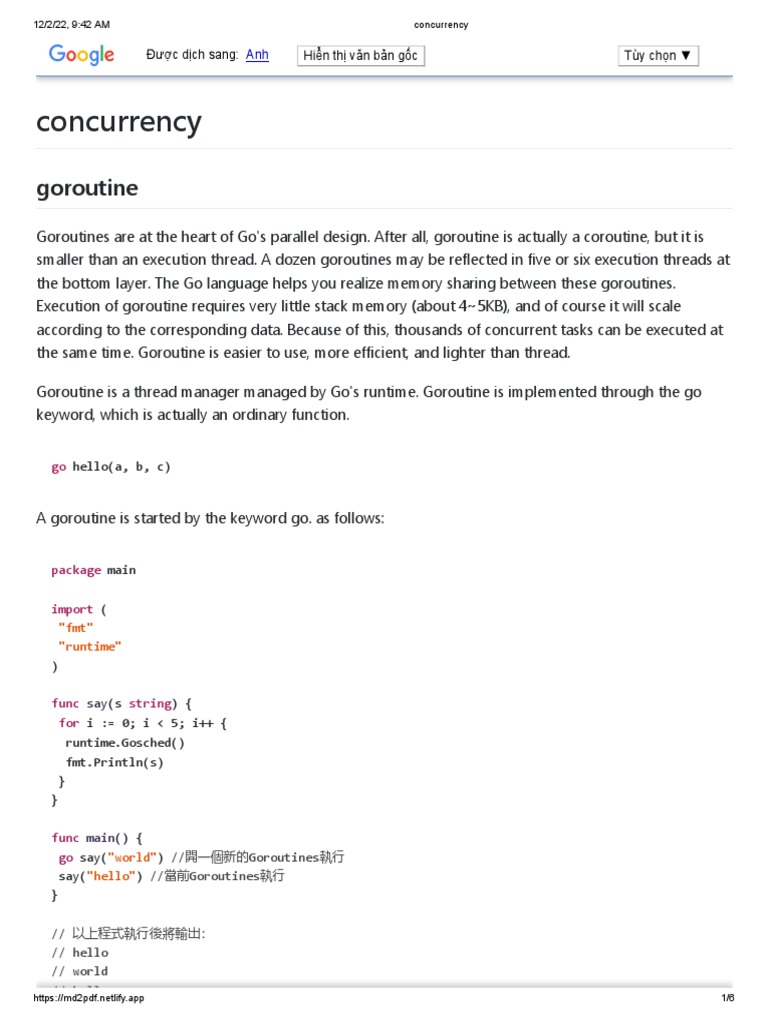 Concurrency Go Pdf Computing Information Technology