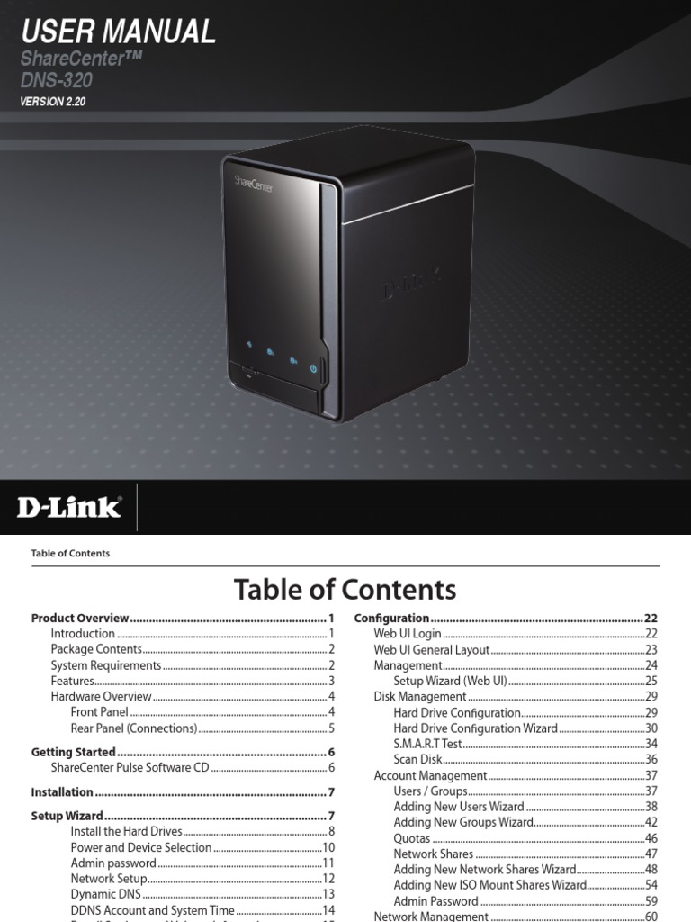 DNS-320 A2 Manual v2.20 (WW) | PDF