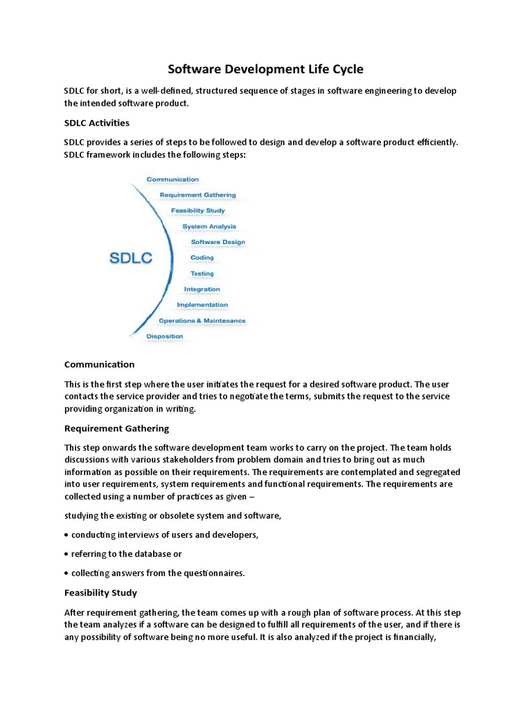 Unit2 - Software Development Lifecycle | PDF
