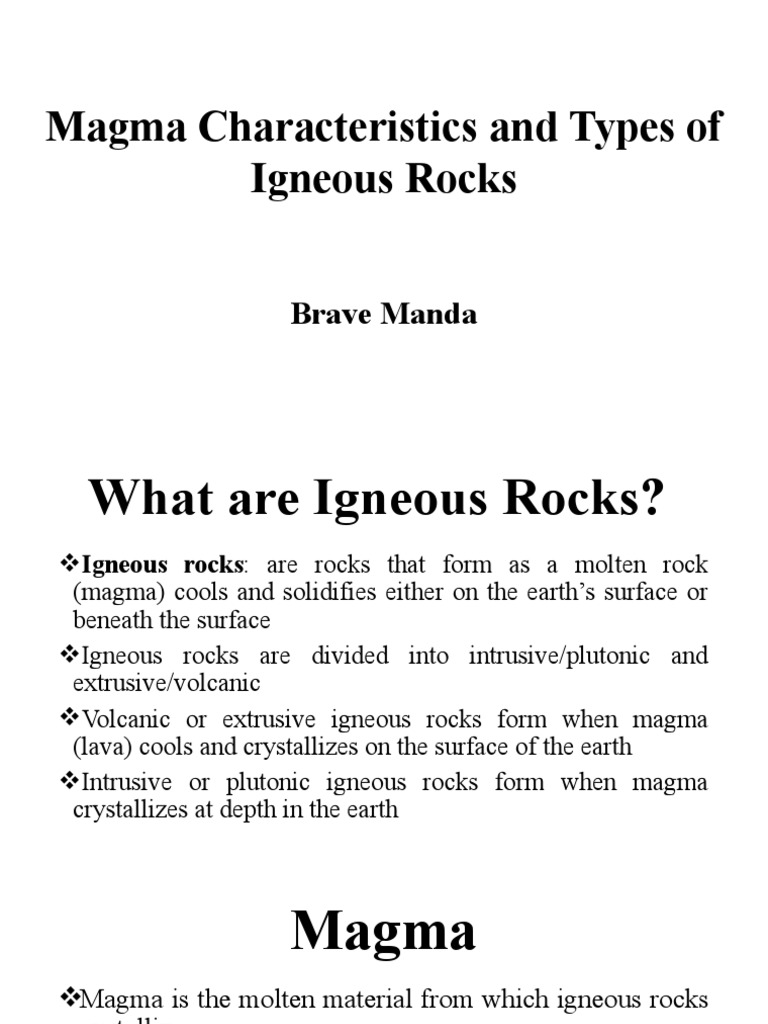Igneous Rocks and Magma Types Explained | PDF | Magma | Igneous Rock