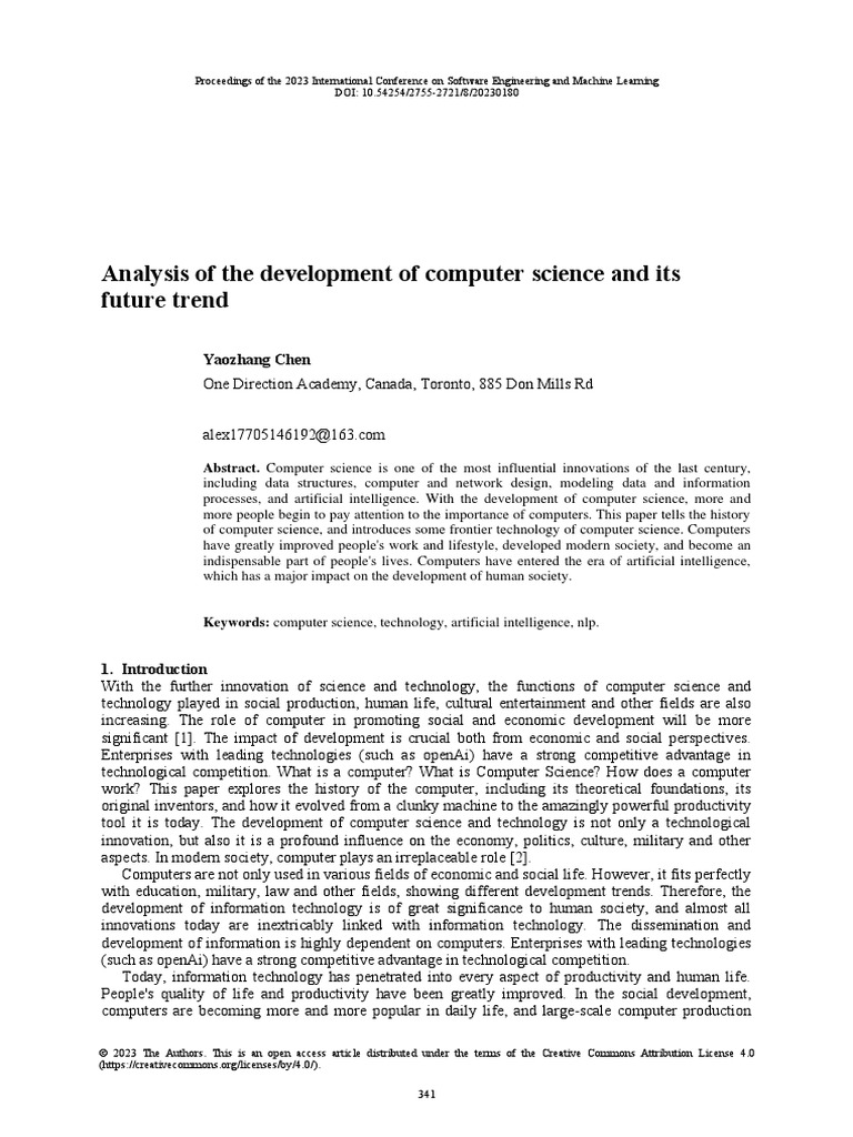 Analysis of The Development of Computer Science An | Download Free PDF ...