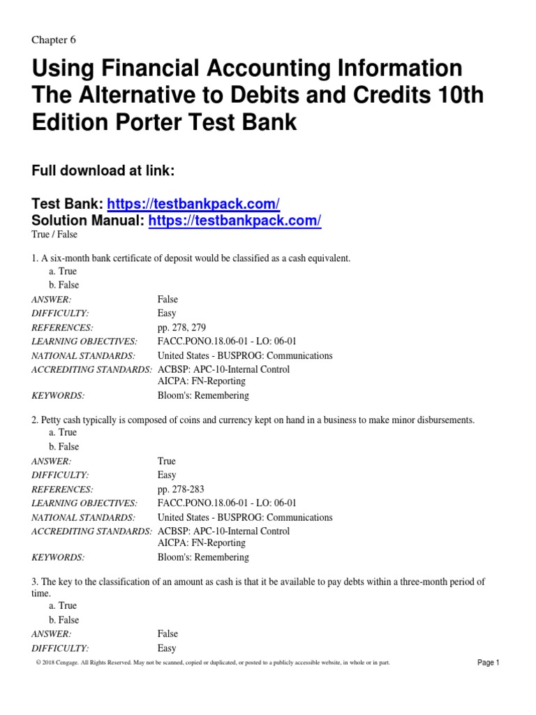 Using Financial Accounting Information The Alternative To Debits and ... Using Financial Accounting Information The Alternative To Debits and ...