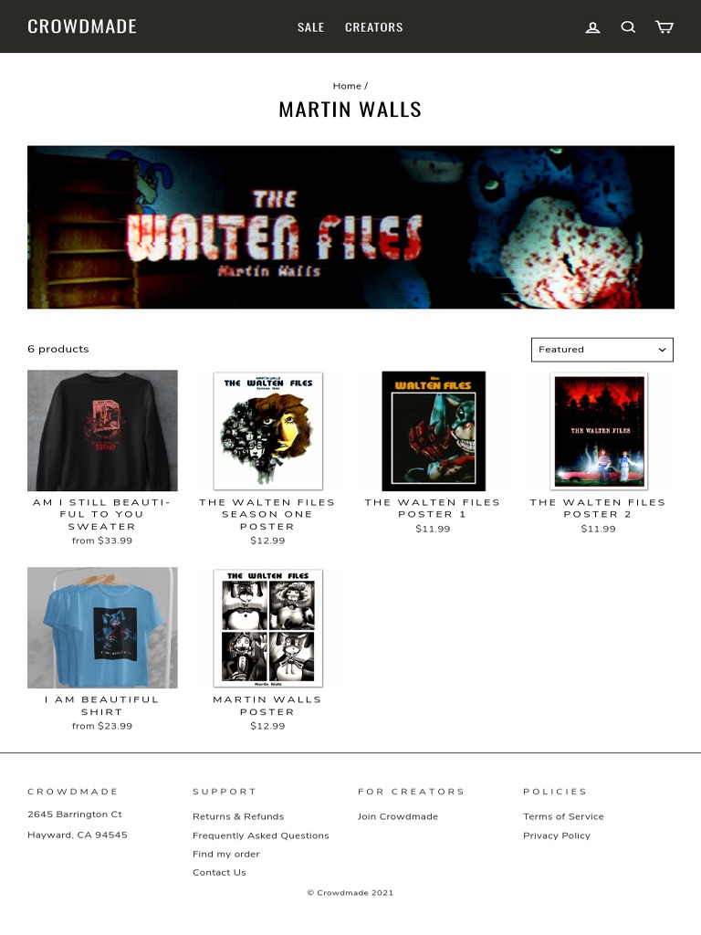 Martin Walls Official Merchandise - Crowdmade | PDF