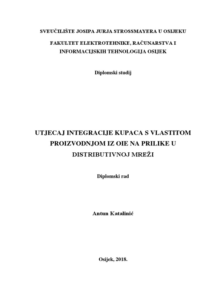 Utjecaj Integracije Kupaca S Vlastitom Proizvodnjom Iz Oie Na Prilike U Distributivnoj Mreži | PDF