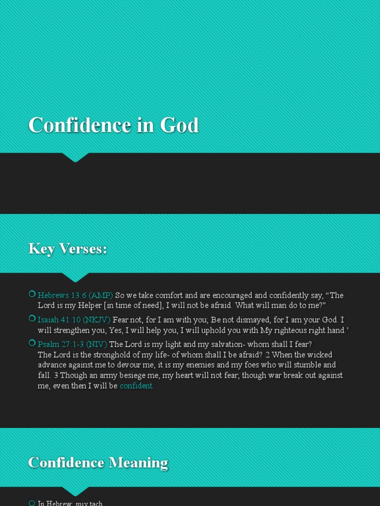 Confidence in God | PDF | Self-Improvement | Wellness