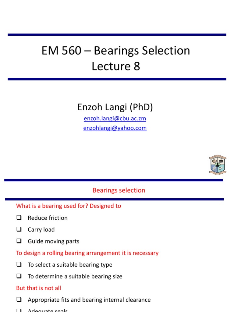 Bearing Selection v2 - 030700 | PDF | Technology & Engineering
