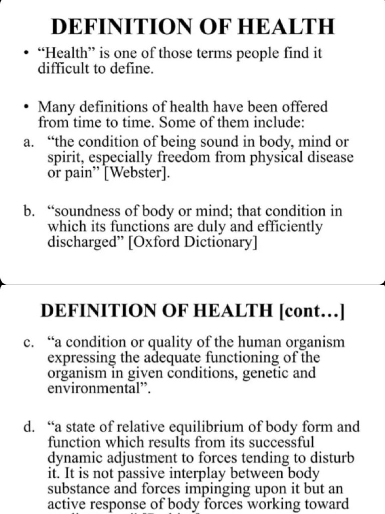 Concept of Health | PDF