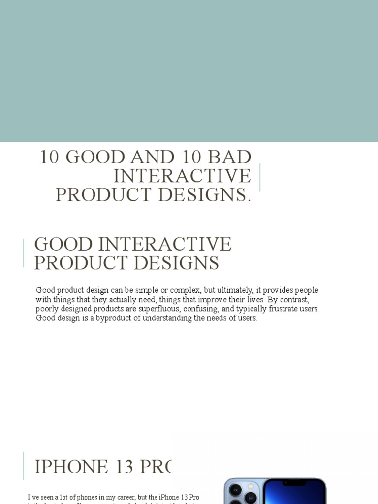 10 Good and 10 Bad Interactive Product Designs | PDF