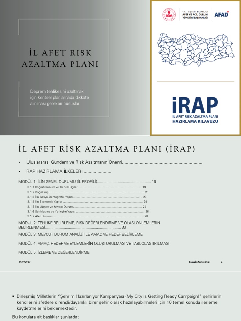 İl Afet Risk Azaltma Planı | PDF