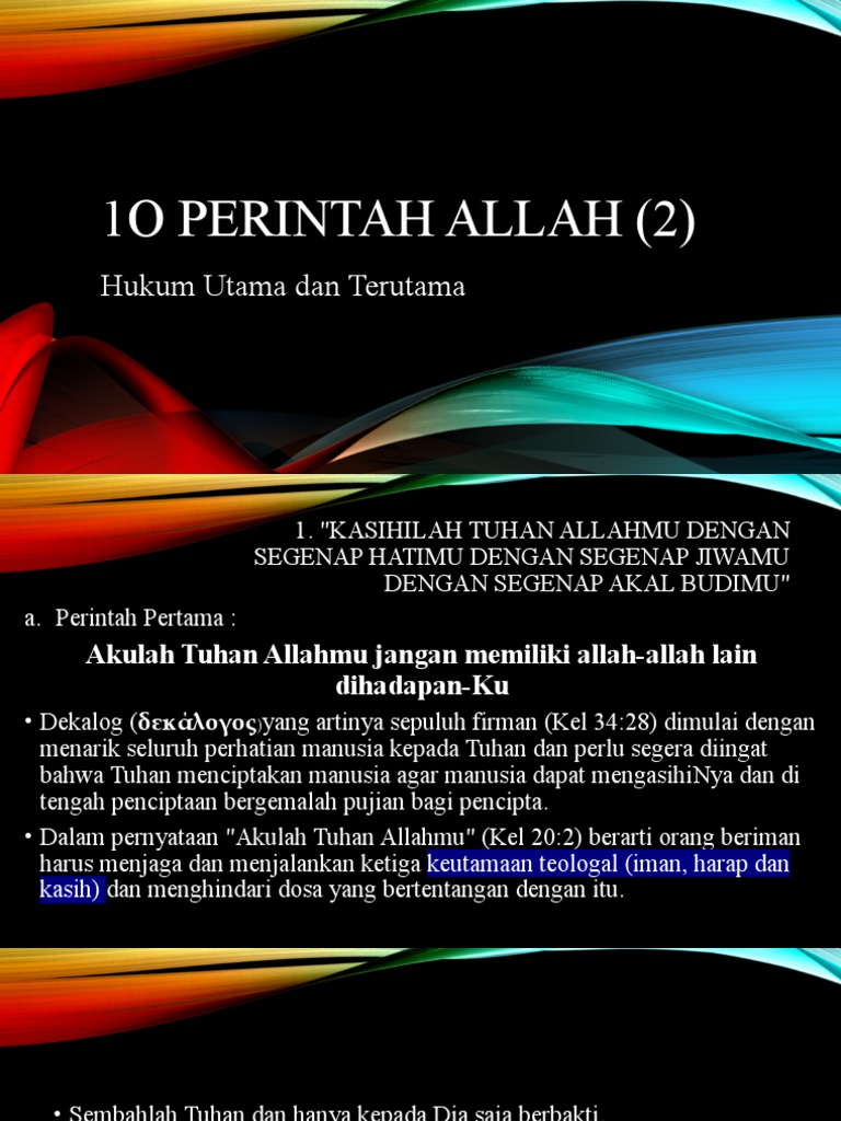 10 Perintah Allah (Bag 2) | PDF