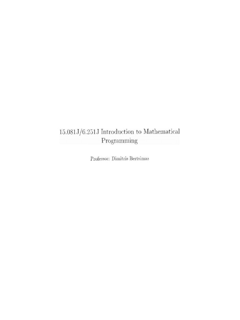 Intro To Mathematical Programming MIT | PDF | Geometry | Mathematics