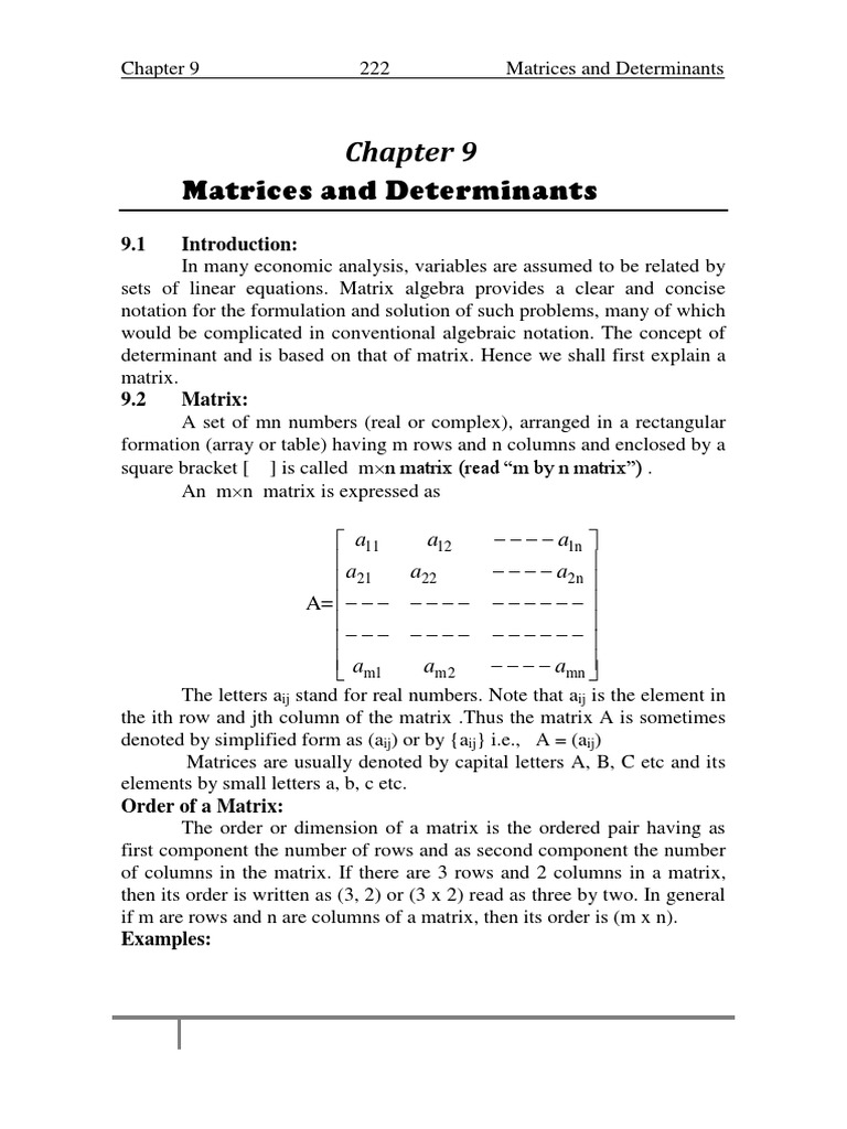Matrix | PDF | Matrix (Mathematics) | Determinant