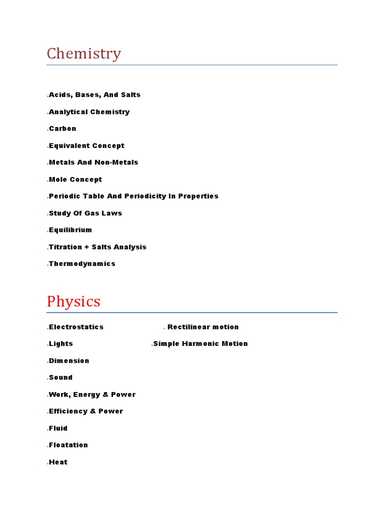 Weightage NSEJS | PDF