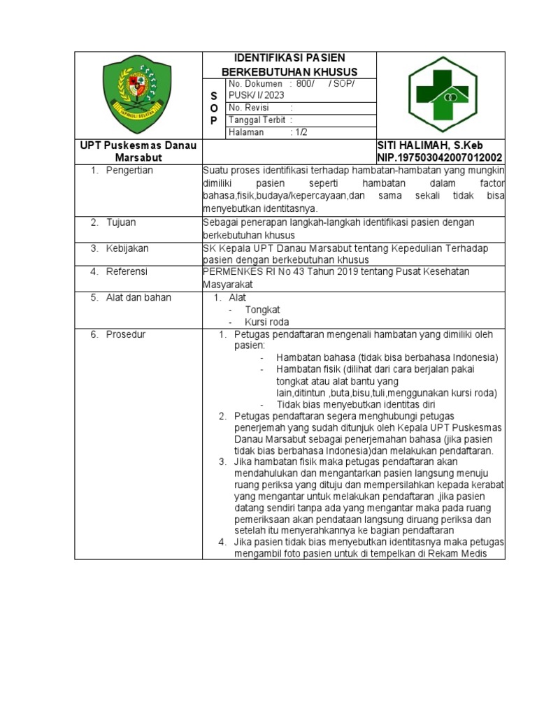 Sop Berkebutuhan Khusus | PDF