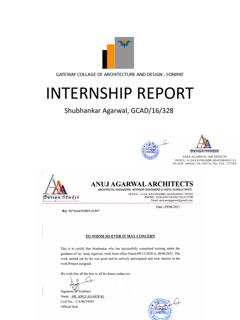 Architecture INTERNSHIP REPORT Shubhankar Agarwal | PDF