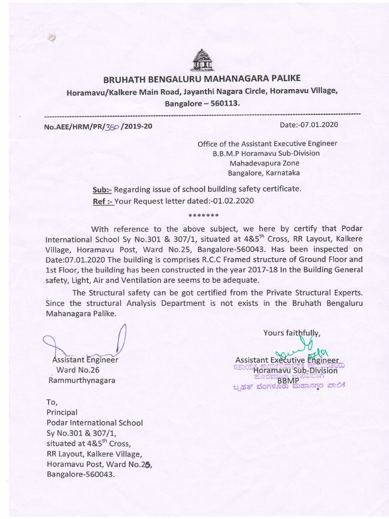 School Building Safety Certificate | PDF