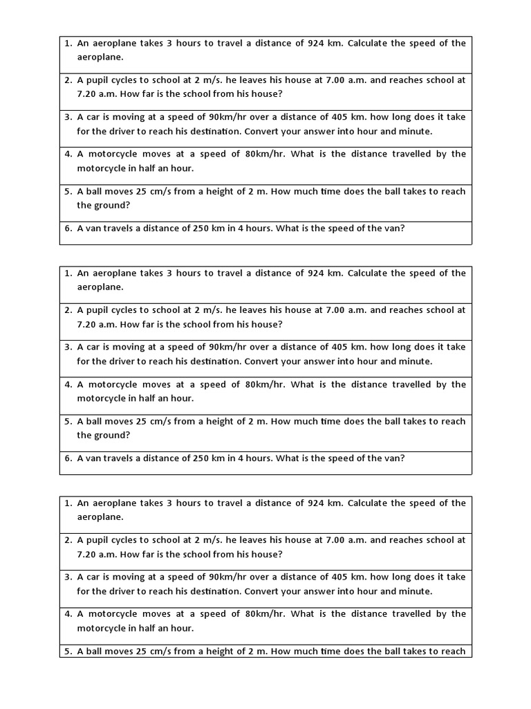 Speed Quiz | PDF | Speed | Metrology