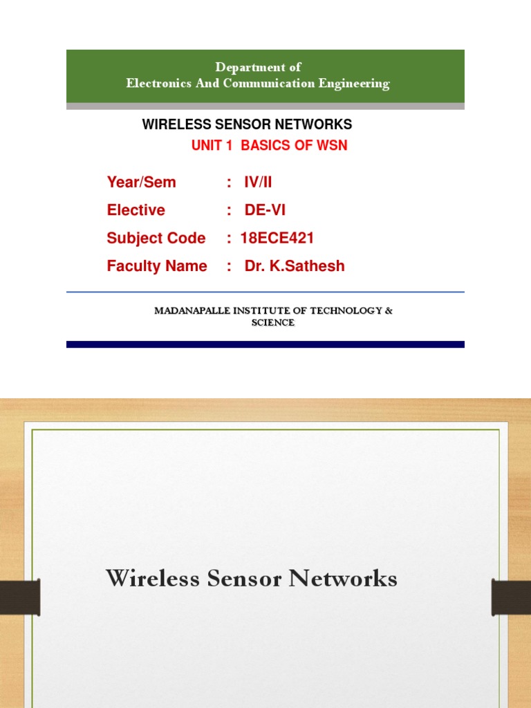 Unit1 WN | PDF | Wireless Sensor Network | Wireless Ad Hoc Network