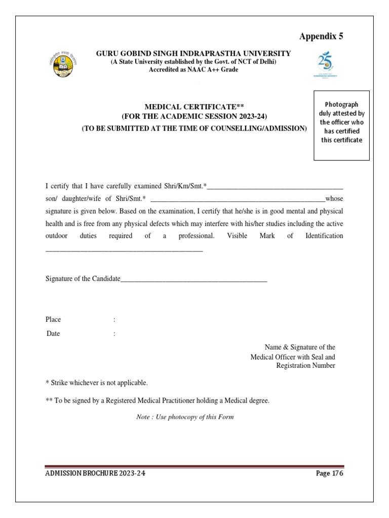 Ipu Medical Certificate | PDF