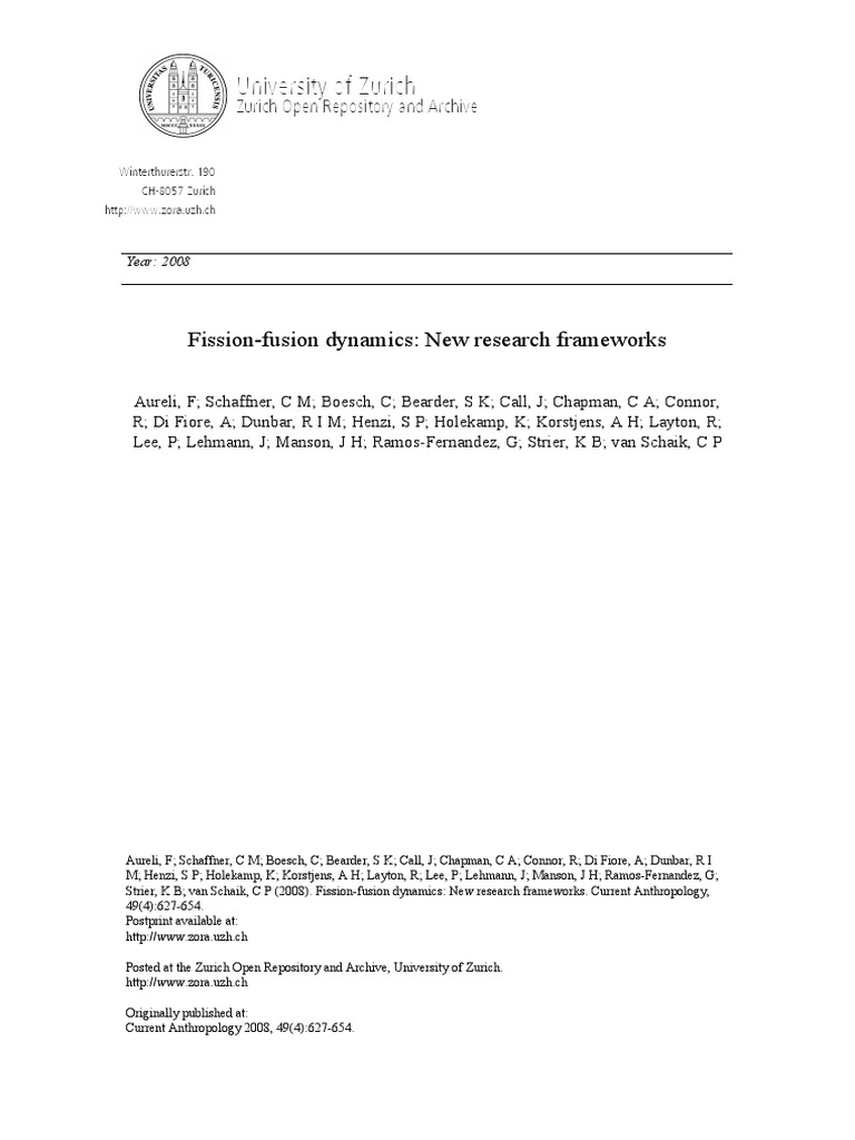 Fission Fusion Dynamics | PDF