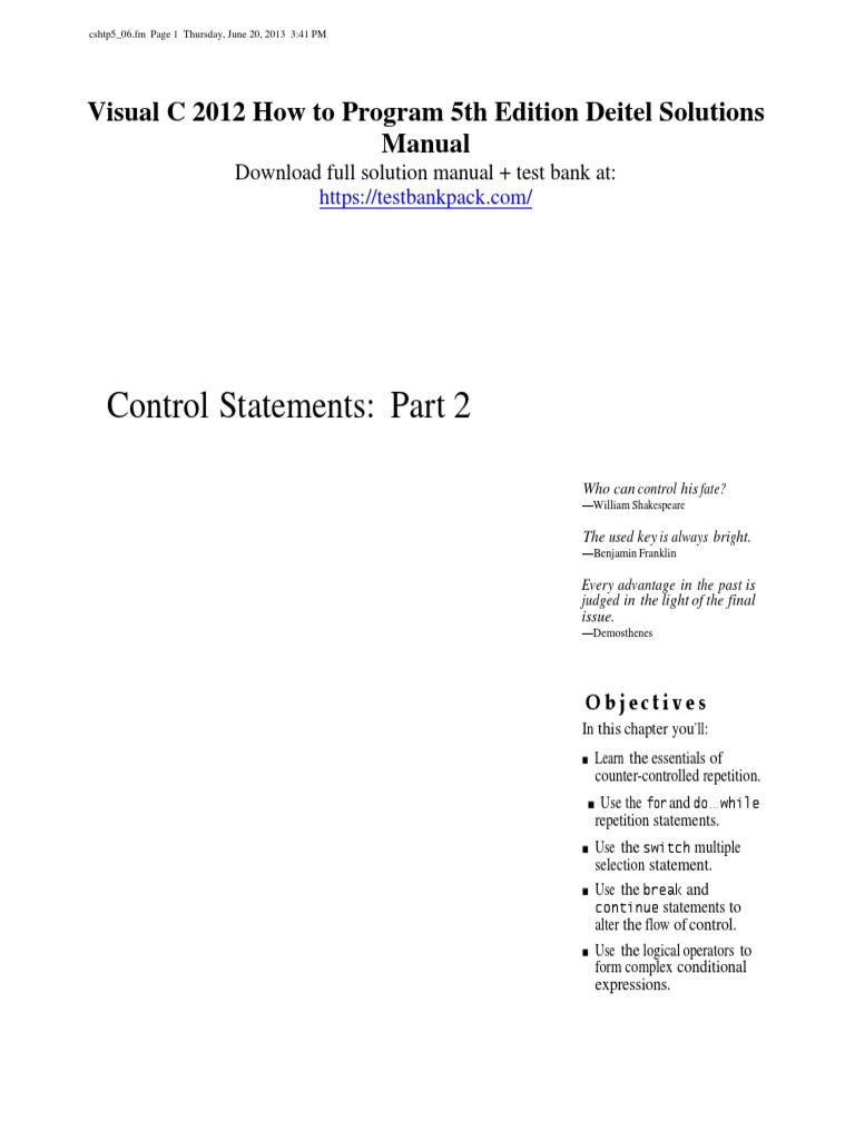 Visual C 2012 How To Program 5th Edition Deitel Solutions Manual ...
