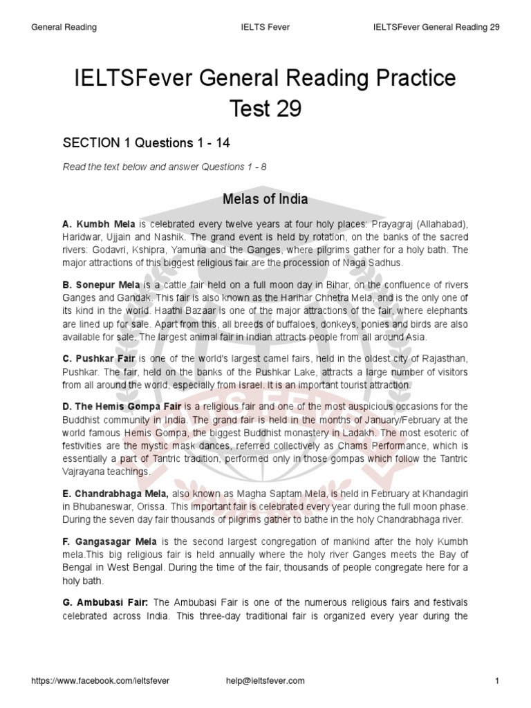 General Reading Test 29 | PDF