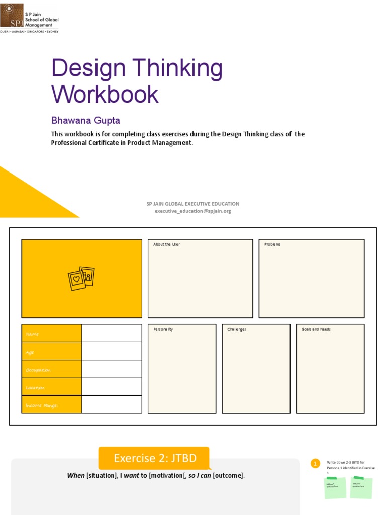 04 - Design Thinking Workbook New | PDF | Design Thinking | Thought