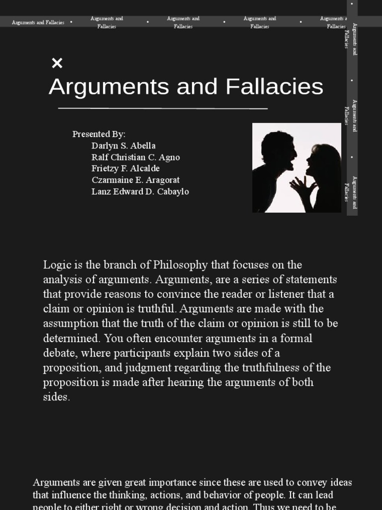 Arguments and Fallacies. | PDF | Argument | Fallacy