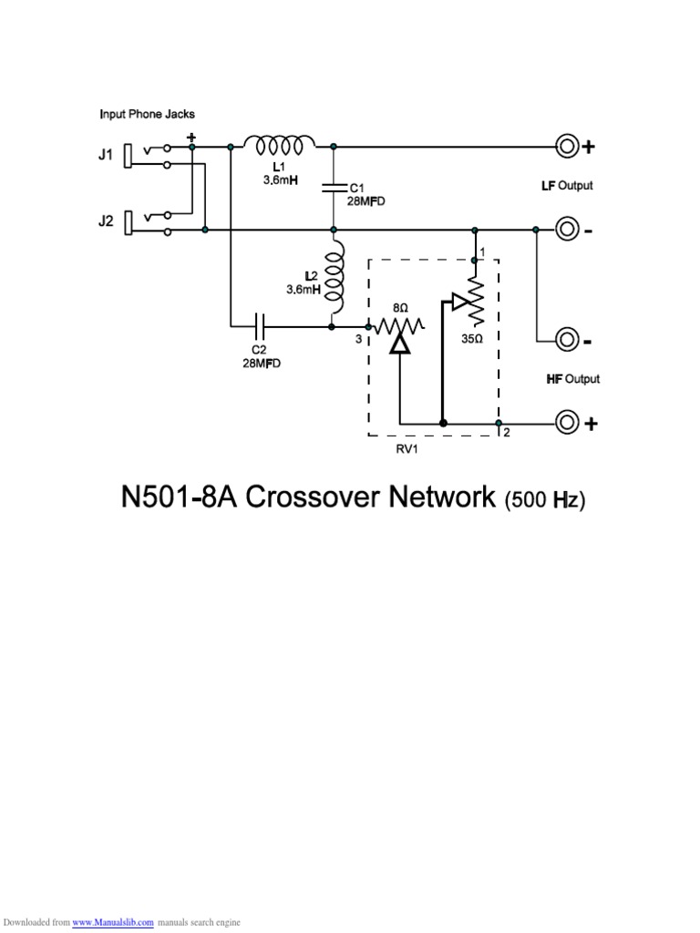 N501-8A Crossover Network Schematic | PDF