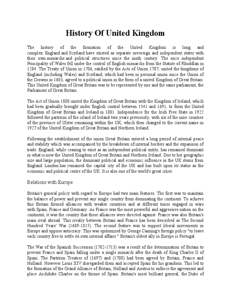 History of United Kingdom | PDF