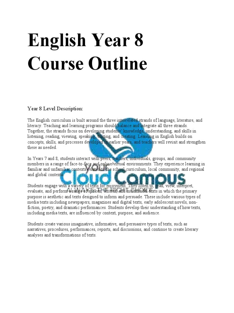 English Year 8 Aus | PDF