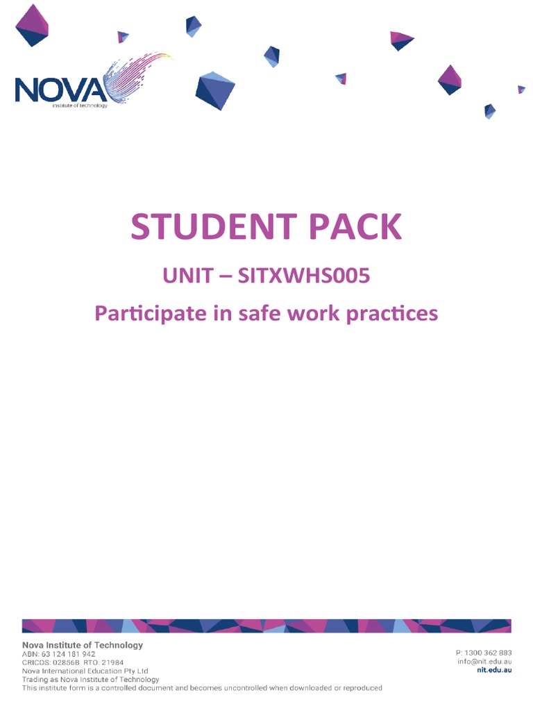 SITXWHS005 - Student Pack Aaaaa | PDF