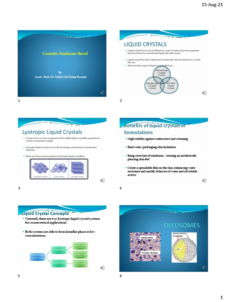 CHM4583Topik 4 Emulsi I | PDF | Emulsion | Liquid Crystal