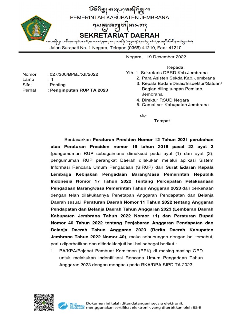 PBJ Penginputan Rup Ta 2023 | PDF PBJ Penginputan Rup Ta 2023 | PDF