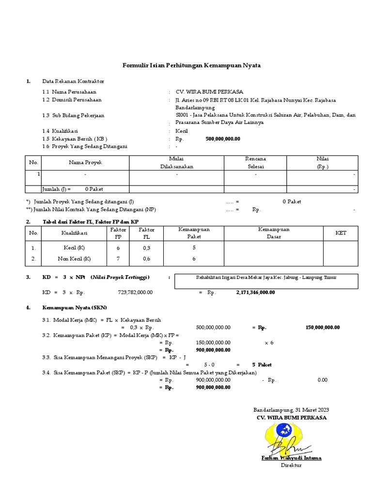 Form Perhitungan SKP | PDF