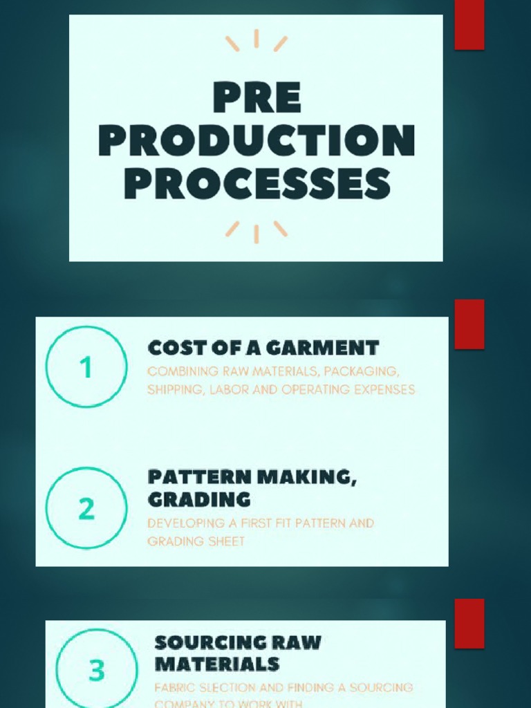 Pre-Production Process Garments Industry | PDF