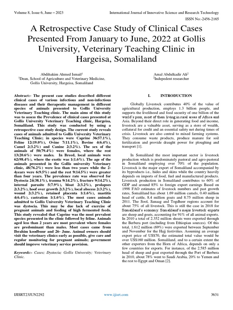 A Retrospective Case Study of Clinical Cases Presented From January To ...