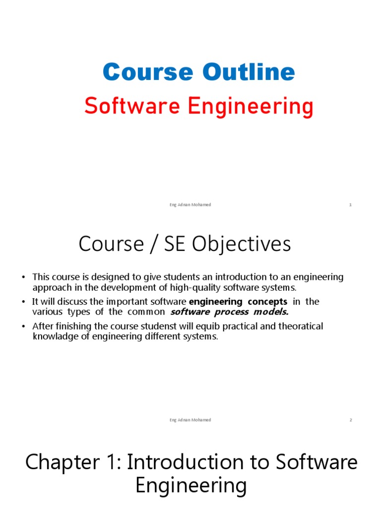 SE Course Outline | PDF | Art | Technology & Engineering